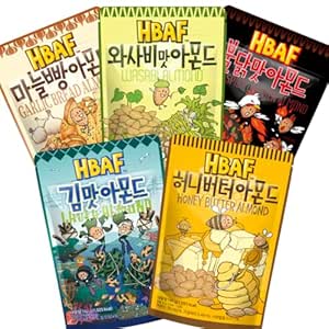 Amazon.com : [Official Gilim HBAF] 5 Flavors Almon Wasabi 190g, Spicy & Hot Chicken 190g, Garlic ...
