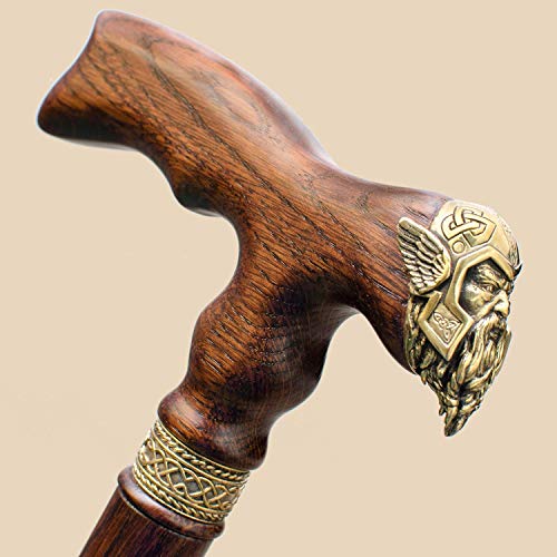 Amazon.com: Custom Wooden Walking Cane for Men - Thor Viking - Designer ...