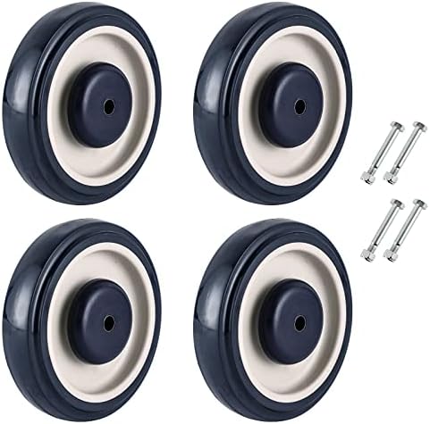 MYFULLY 5" Shopping Cart Replacement Wheels Kit, Polyurethane Stepped ...
