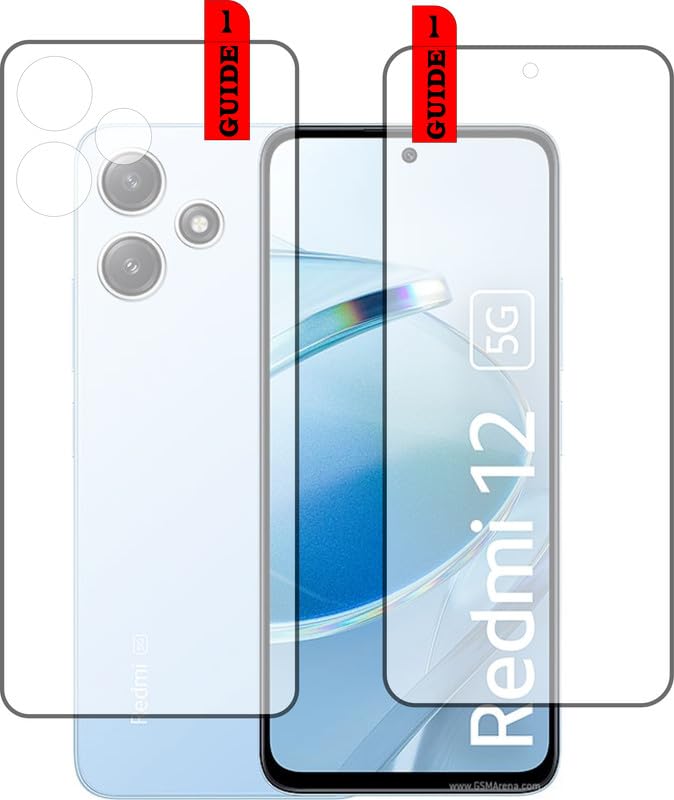 Spnrs Front Back screen Protector Compatible With Redmi 12 5G (Pack Of ...
