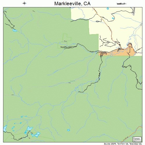 Large Street & Road Map of Markleeville, California CA - Printed poster ...