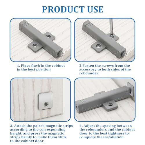 Push to Open Door Catche 2 Pack Heavy Duty Push Open Door Latch,Used to ...