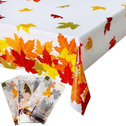 Amazon.com: Guzbewu Fall Tablecloth,3pcs Plastic Fall Maple Leaf ...