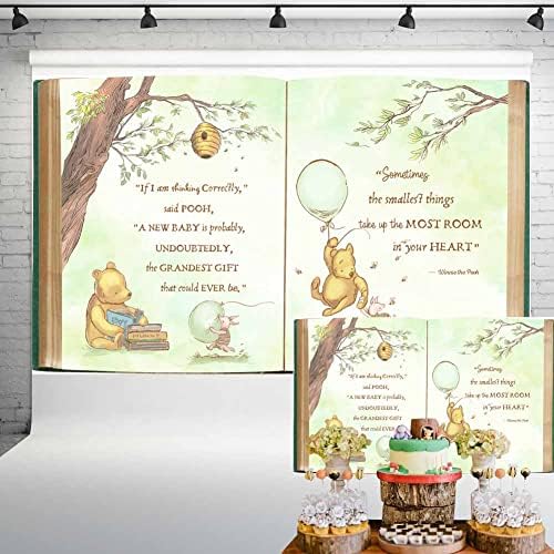 Amazon.com : Vintage Pooh Bear Baby Shower Backdrop Gender Neutral ...