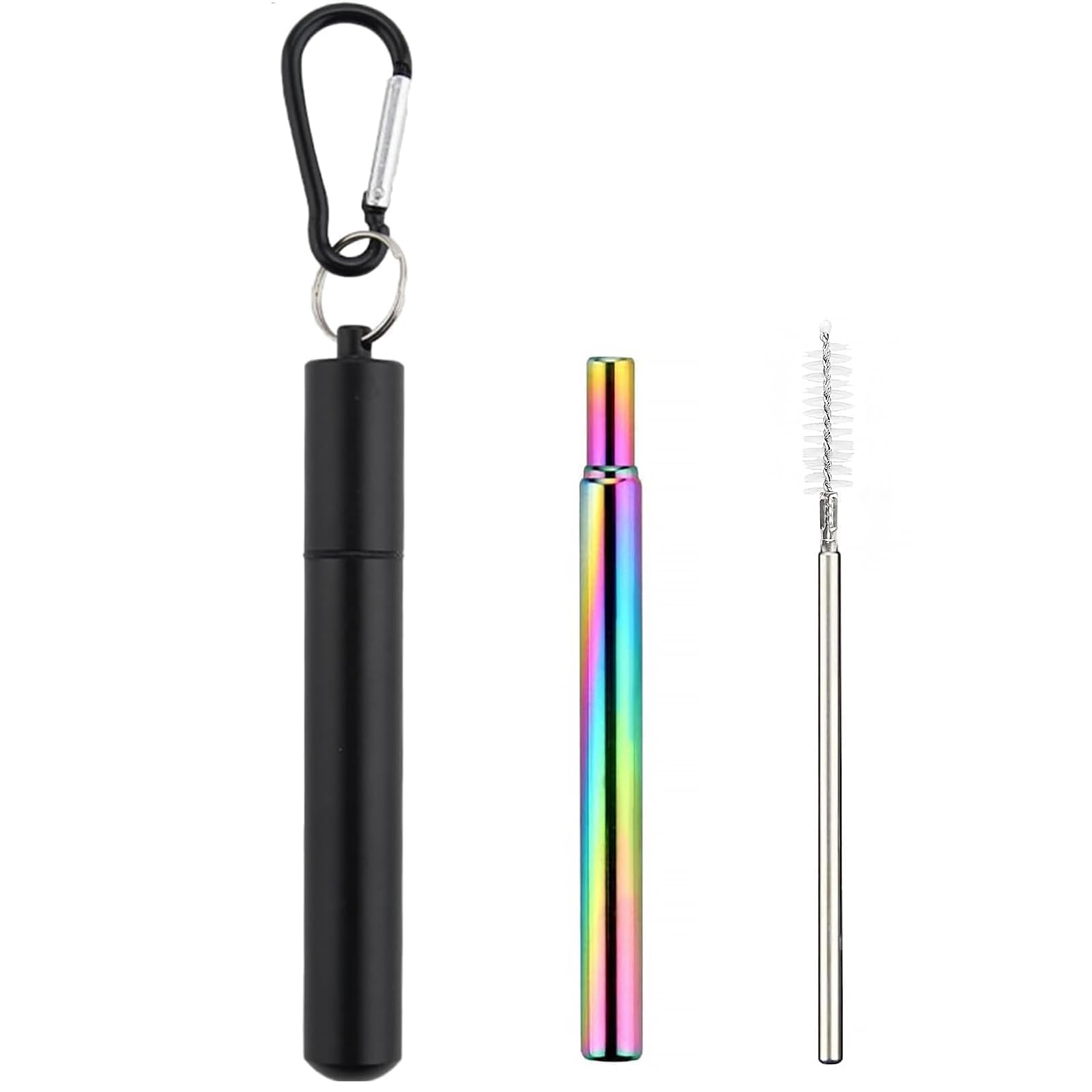 Amazon.com: Foweroty 1 Pack Stainless Steel Straws, Reusable Straws ...