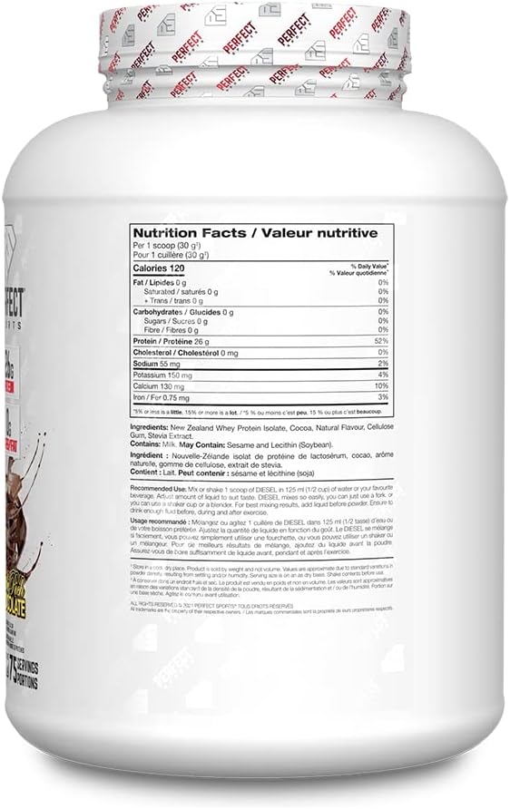 Perfect Sports Diesel New Zealand Whey Protein Isolate Triple Chocolate ...