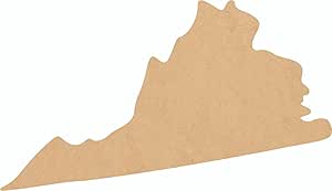 Amazon.com: Virginia Wood State Craft Blank 4'' Shape, Unfinished MDF ...