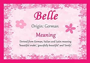 Amazon.com: Belle Personalized Name Meaning Certificate : Home & Kitchen