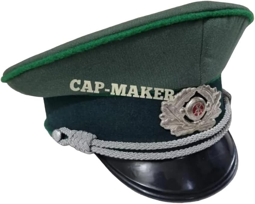 WW2 German Police Green Cap, DDR Volkspolizei Officer Hat at Amazon Men ...