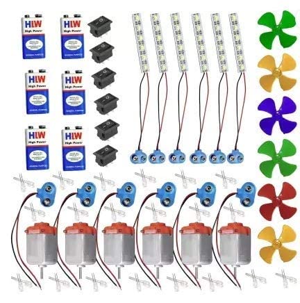 School Science Project DC Motor kit(6PCS Motor+6PCS Battery+6PCS Fan+ ...