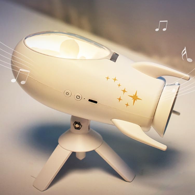 ANJOGIFT Elegant Rocket LED Night Light Music Speaker Lamp USB Type-C ...