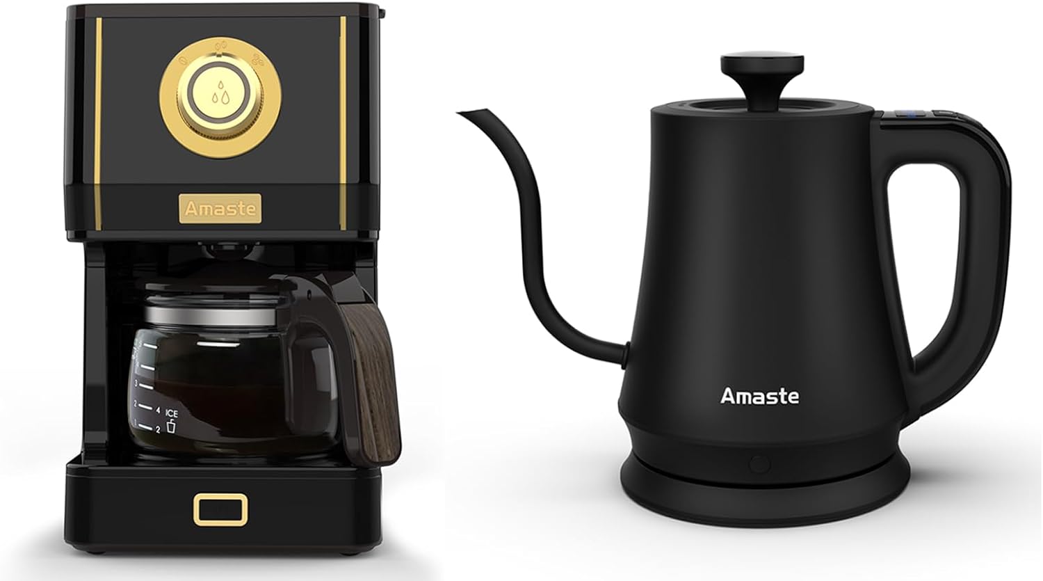Amazon.com: Amaste Black Coffee Maker & Black Electric Kettle Set: Home ...