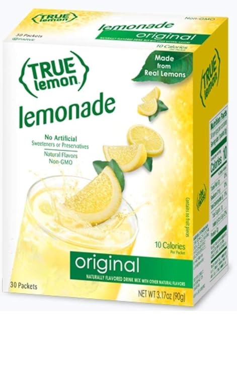 Amazon.com : TRUE LEMON Original Lemonade Drink Mix| Made from Real Lemon | No Preservatives, No ...