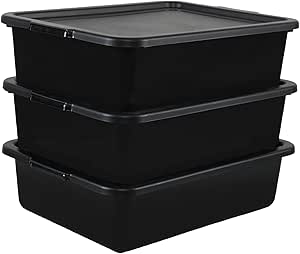 Amazon.com: Gainhope 13 L Plastic Commercial Bus Tub with Lid, 3-Pack ...