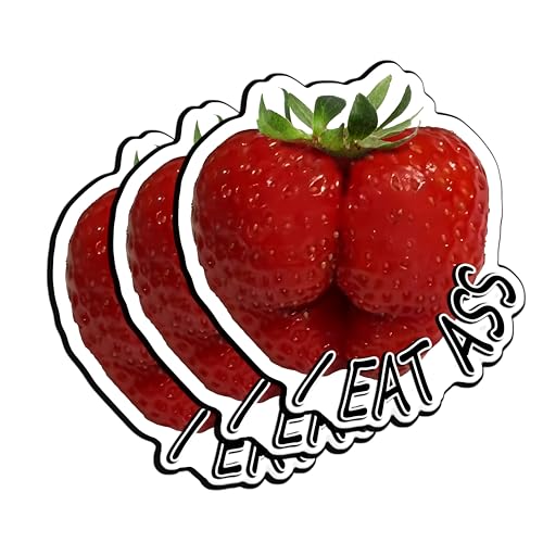 I Eat Ass Thick Strawberry Sticker Decal Strawberry Ass