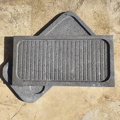 21 pulgadas. Plato de barbacoa de piedra volcánica natural, mariscos a ...