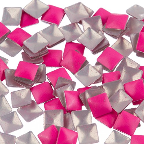 Amazon.com: Zink Color Nail Art Neon Pink Square Metal Stud 50 Piece ...