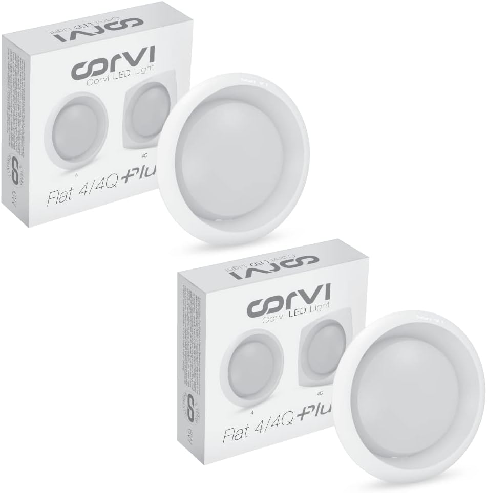 Buy Corvi Flat 4 6-Watt LED Ceiling Light (Pack of 2, Easy White, Round ...