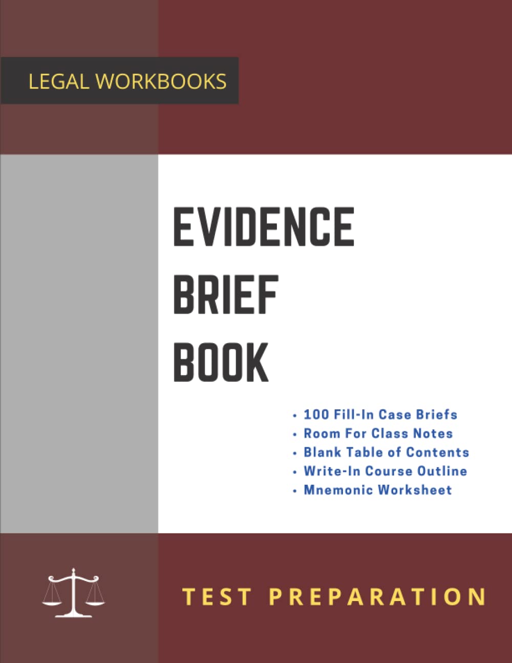 Buy Evidence Brief Book: 100 Case Brief Forms with Prompts, Fill-In ...