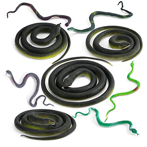 DE 3 Pieces Realistic Rubber Snakes in 2 Sizes 47 Inches and 29 Fake ...