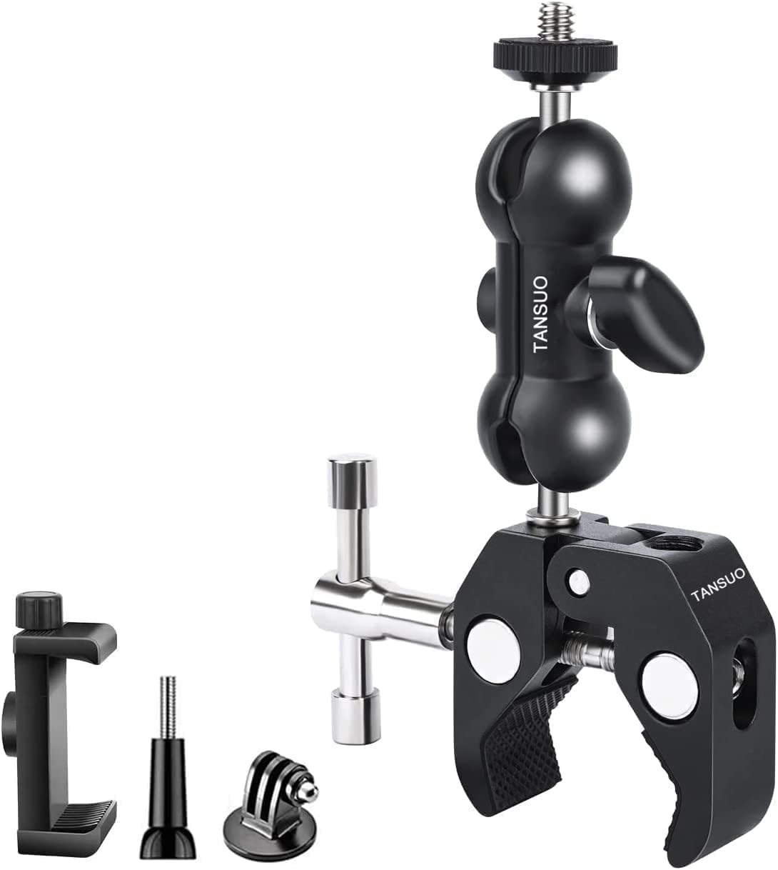Amazon.com : TanSuo Super Clamp Camera Clamp Mount with 360° Ballhead Magic Arm, Ball Head ...