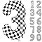 Amazon.com: 40 Inch Checkered Number Balloon, Aluminum Foil ...