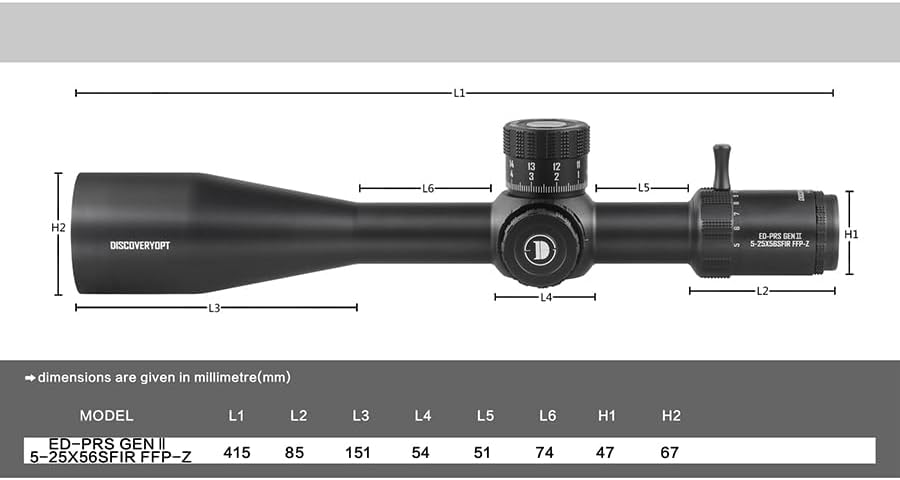 DISCOVERYOPT Optics ED 5-25x56mm PRS Rifle Scope First Focal Plane 0.2 ...