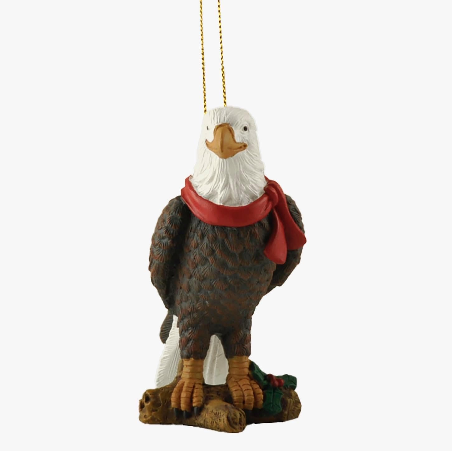 Eagle Perched on Branch Christmas Ornament Figurine Holiday Collectible ...