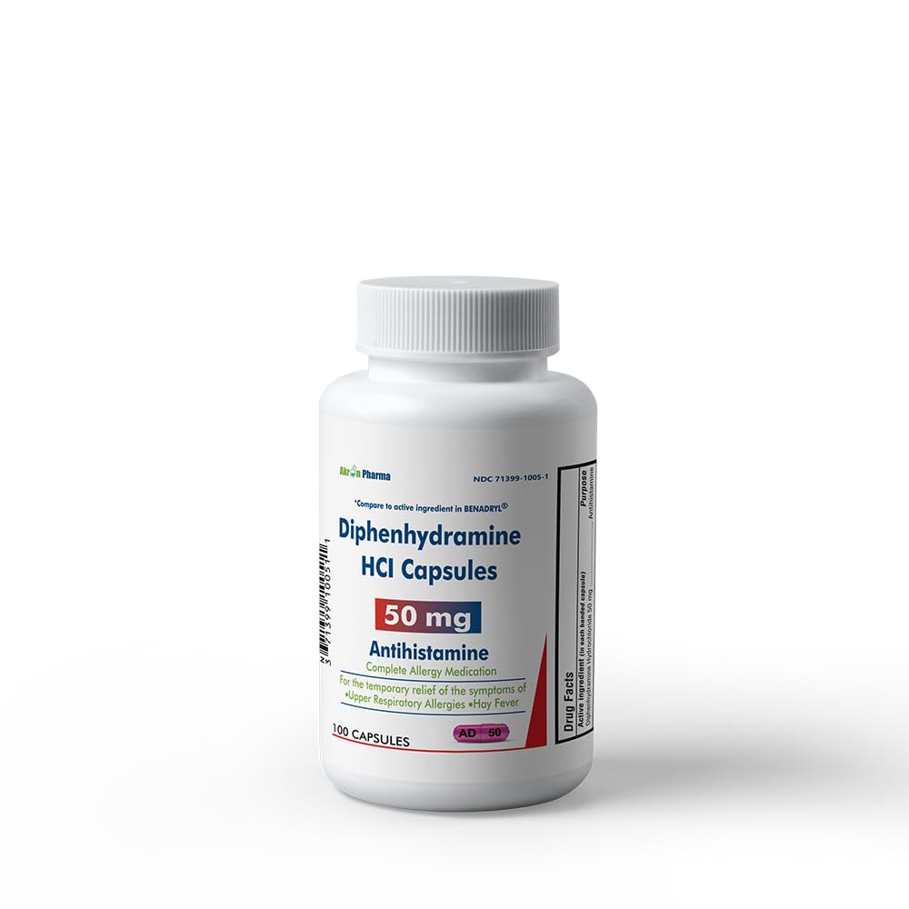Amazon.com: AKRON PHARMA Diphenhydramine HCl Capsules (50 mg), 100 ...