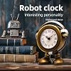 Amazon.com: YOUKI Vintage Robot Table Clock on Stand, Decorative Desk ...