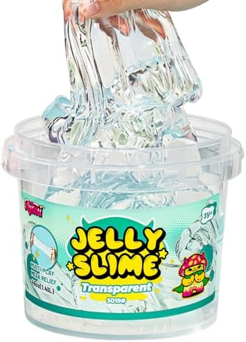 Amazon.com: Slymu Jelly Slime Transparent - Unscented, Sensory Fidget ...