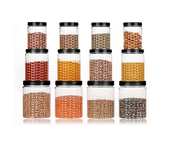 OM ENTERPRISE New Crystal Design Premium Plastic Jar Kitchen Storage ...