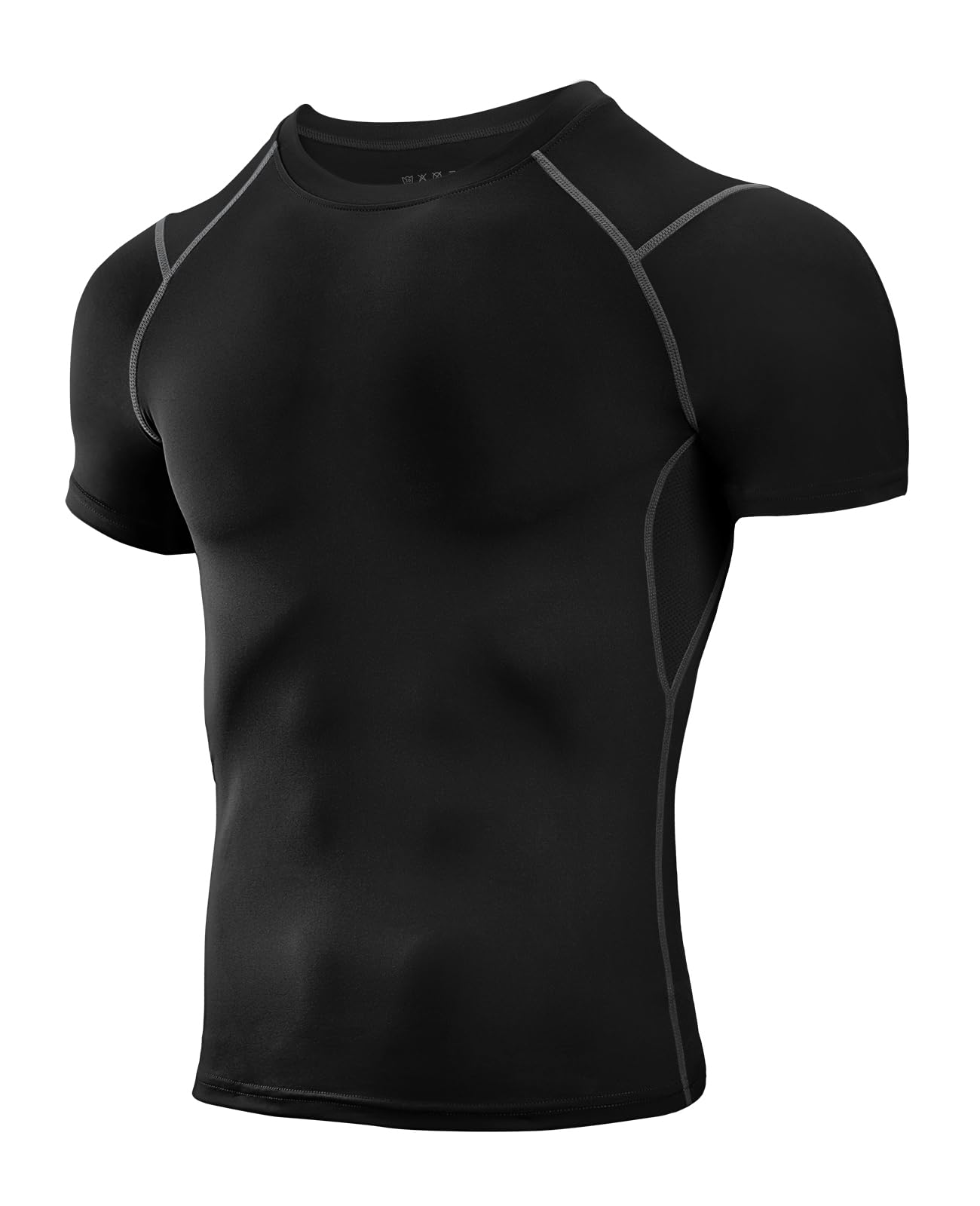 Amazon.com: Niksa Men's Compression Shirts, Short Sleeve Athletic ...