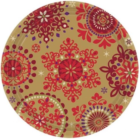 Amscan International Dinner plates Christmas Treasure : Amazon.co.uk ...