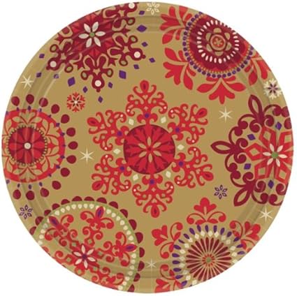 Amscan International Dinner plates Christmas Treasure : Amazon.co.uk ...