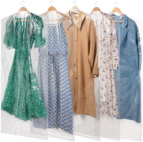 60-Pack Extra Long Dry Cleaning Bags for Clothes 72-Inch Long - Clear ...