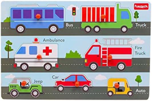 Funskool-Vehicle Wooden Puzzle,Wooden,7 Pieces,Puzzle,for 4 Year Old Kids and Above,Toy : Amazon ...