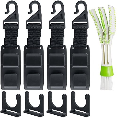Car Headrest Hooks with Mini Duster for Car Air Vent, SENHAI 4 Packs ...