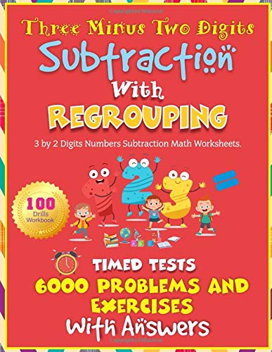 Buy Three Minus Two Digits Subtraction With Regrouping 100 Practice ...