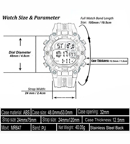 DIRAY Digital Hard-Core Speed Look Black Sports Watch For Men- : Amazon ...