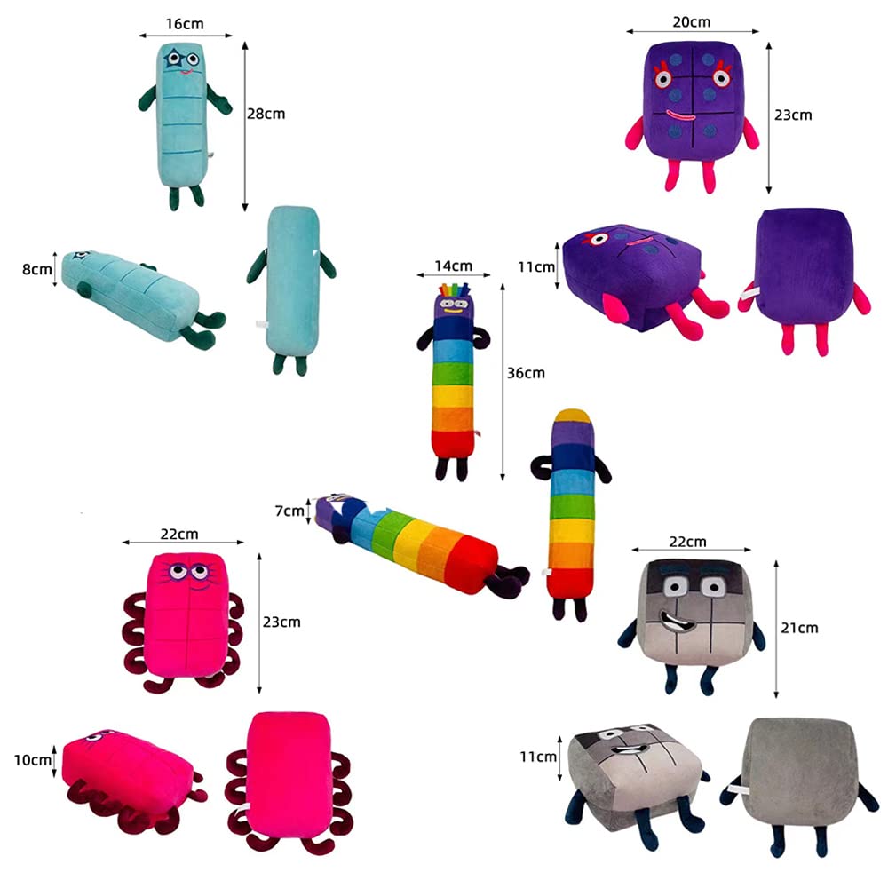 6 Pcs Numberblocks Plush Set 5-10, Numberblocks Anime Plush Toys, Cute ...