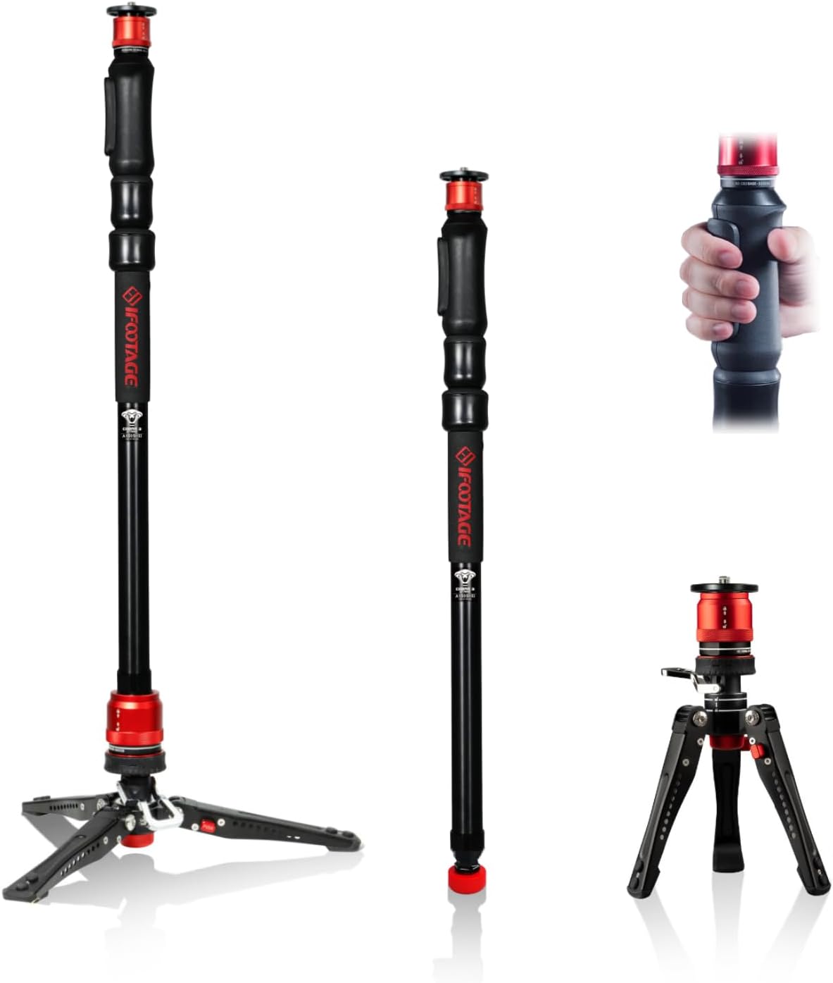 Amazon.com : IFOOTAGE Cobra 3 Strike Monopod A150S-Ⅲ, One-Touch Lifting ...