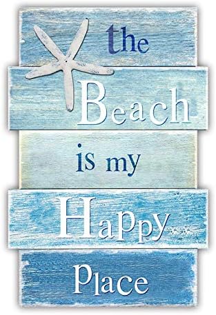 Amazon.com: Wooden Beach Word Sign with Trio of Loose Starfish ...