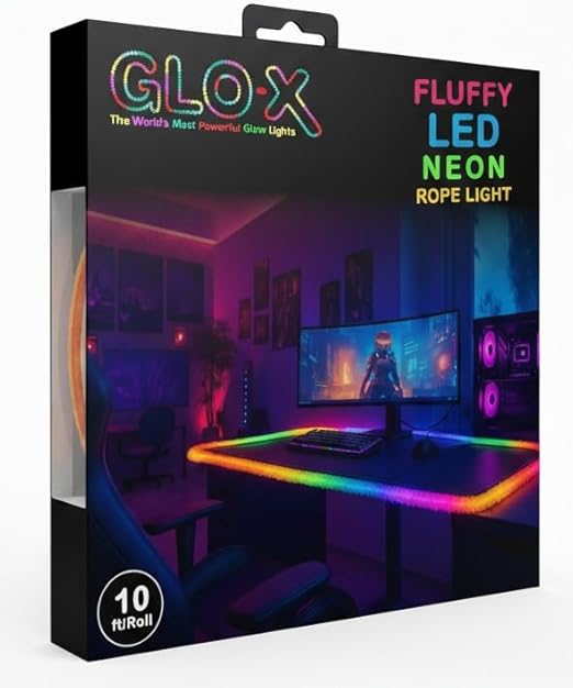 Fluffy Neon LED Rope Light – 10ft USB Powered Flexible RGB LED Strip ...