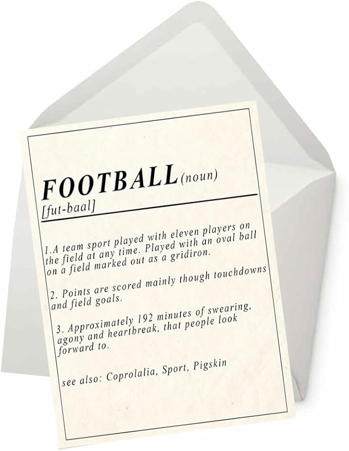 Amazon.com : Football Definition Card, Football Birthday Card, Funny ...