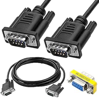 DKARDU DB9 9 Pin Serial Port Cable, 6ft, Male to Male, with 2 Female to ...