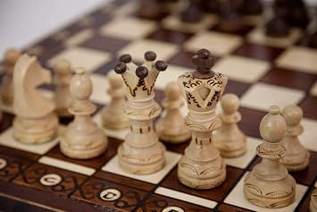 Amazon.com: Beautiful Handcrafted Wooden Chess Set with Wooden Board ...