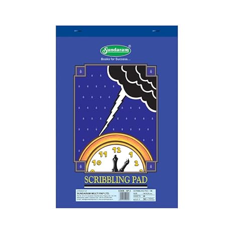 Sundaram Scribbling Pad 1/8-40 Sheets 80 Pages, 14 x 21.5 cm (Pack of ...