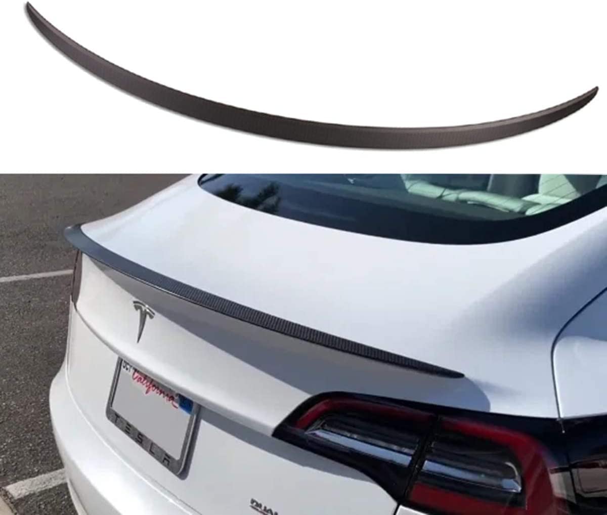 Topfit for Tesla Model Y Spoiler Real Carbon Fiber Trunk Wing ...