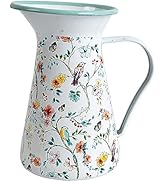 Amazon.com: Enamel Pitcher with Wide Handle Vintage Metal Farmhouse ...